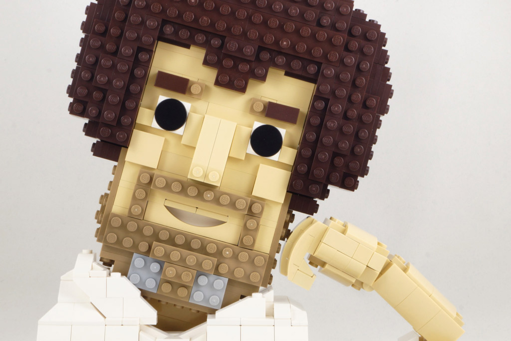 Das LEGO Kunstwerk Bob Ross - zusammengebaut