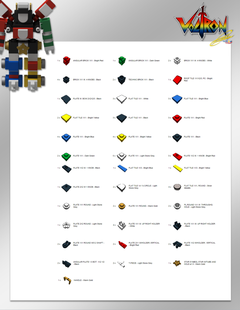 LEGO Voltron als Mini-Modell: Anleitung und Teileliste - zusammengebaut
