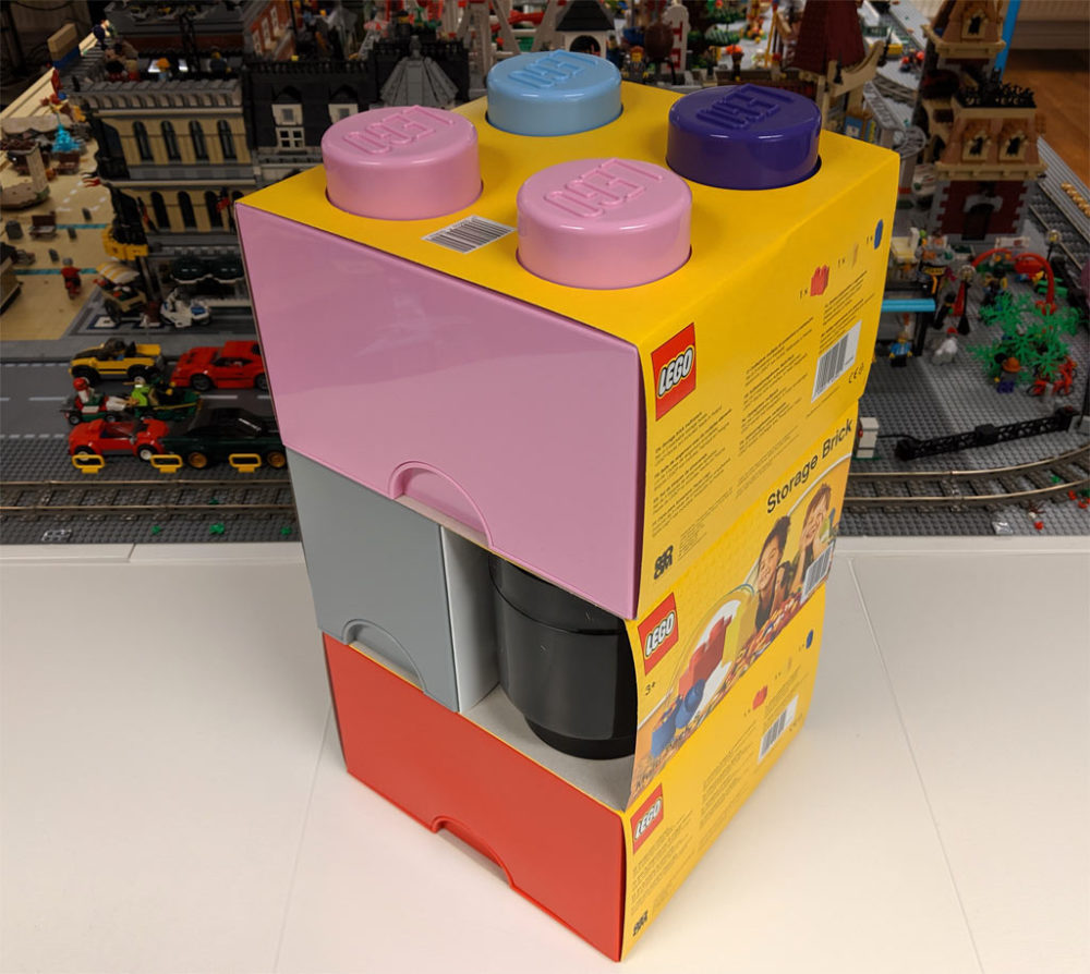 Neue LEGO Aufbewahrungsboxen bei Aldi Nord ab Montag - zusammengebaut