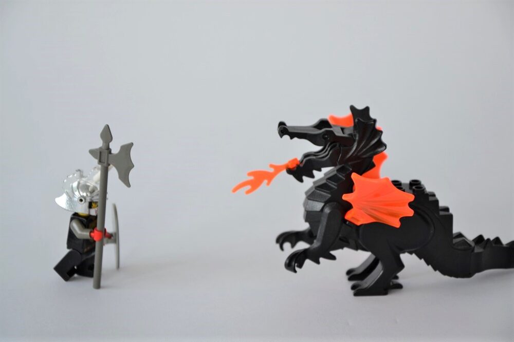 LEGO Knights Kingdom 4818 Drachenreiter im Classic Review - zusammengebaut