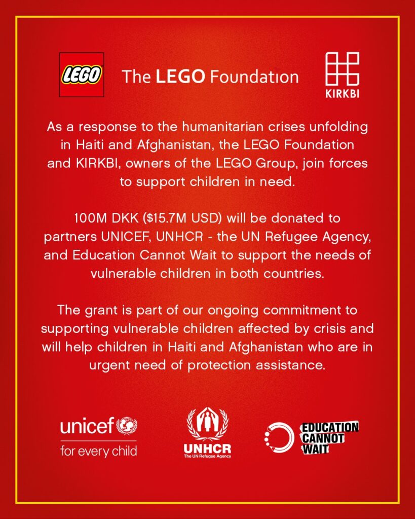 LEGO Foundation spendet 13,5 Millionen Euro für Kinder in Haiti und ...