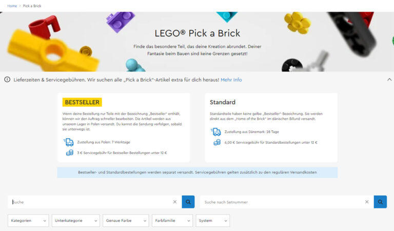 LEGO Pick a Brick Online ist zurück: Erweitertes Sortiment ...